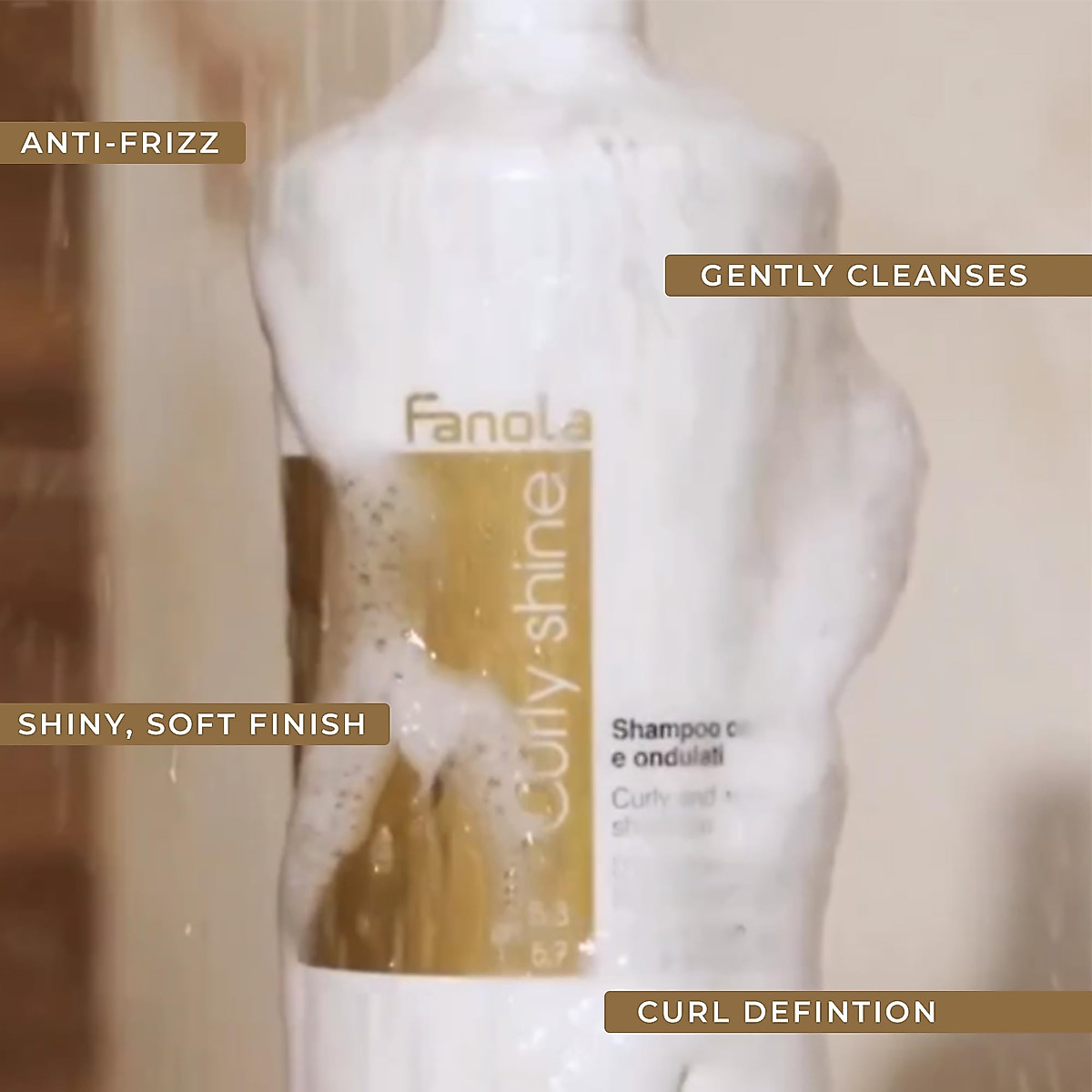 Fanola Curly Shine Curly and Wavy Hair Shampoo, 33.8 Ounce