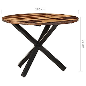 YPWRENH Coffee Table Bar Table Dining Table 39.4"x39.4"x29.5" Acacia Wood with Honey Finish for Dining Room, Kitchen or Living Room