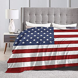 Maylian US Flag 3D Print Flannel Throw Blanket Coral Fleece Decorative Blankets Soft Luxury Cozy Blanket for Stadium Couch Bed Sofa Chair Gift (40 * 50 inch,1)