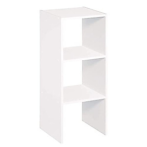 ClosetMaid 895300 Decorative Home Vertical Stackable 2-Cube Organizer Storage with Open Back Panel Design, 31-Inch, White (3 Pack)