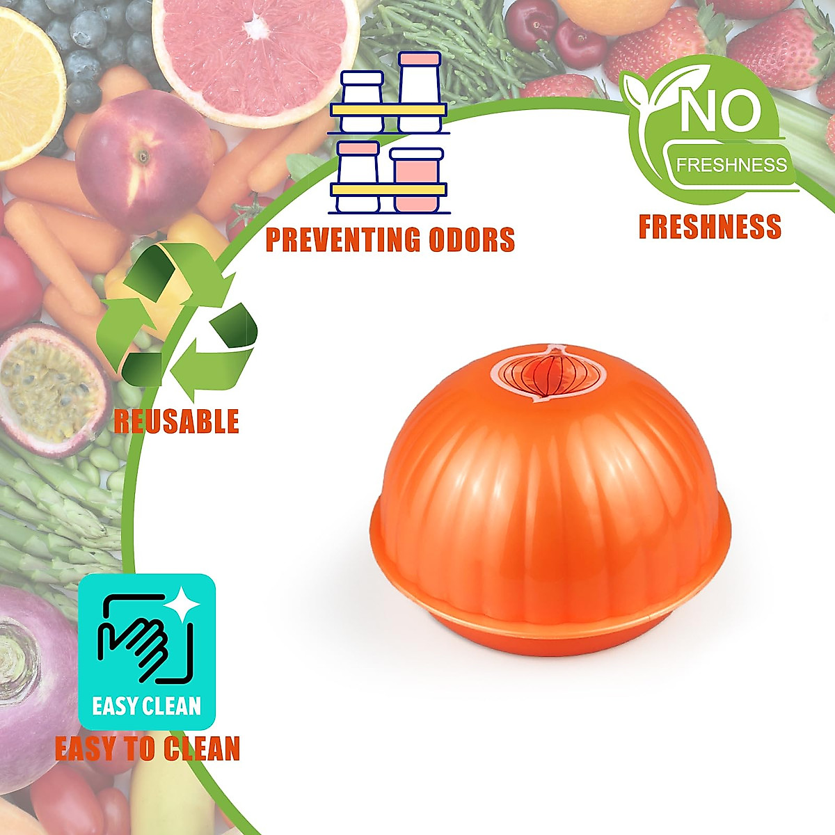 PIVNASY 2 PCS Vegetable and Fruit Storage Containers for Refrigerator, Tomato and Onion Storage, Food Storage Containers with Lids