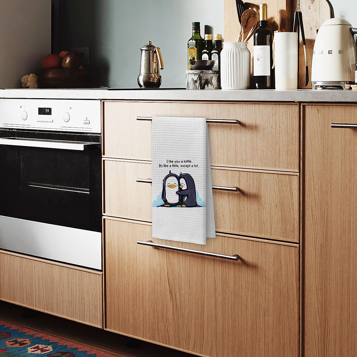 I Like You A Lottle It's Like A Little Except A Lot Cartoon Penguin Bath Towel, Lovely Gifts Decorative Towel,Gifts for Boyfriend Girlfriend Husband Wife Couples Lovers