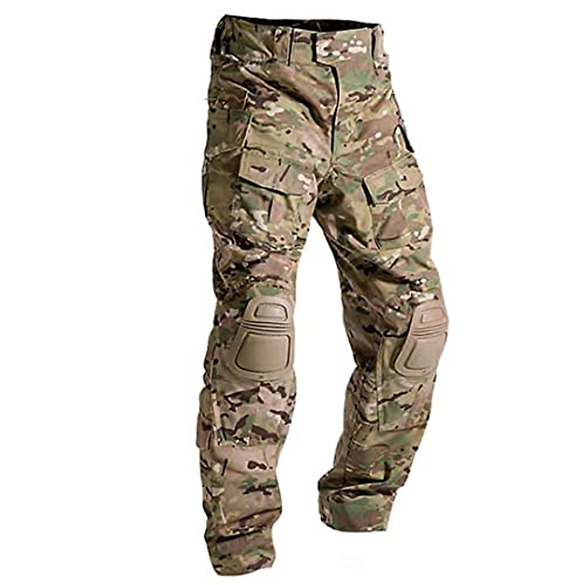 Hcclijo Men Combat Knee Tactical Military Army Trousers Hiking Camouflage Pants Ruin Gray XL