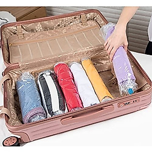 Andiker Vacuum Storage Bags 6 Pcs, Transparent and Environmental Protection Travel Compression Bags Sealing Clothes Bags Save 80% Space Saver Bag