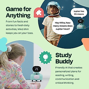 Miko Mini - Interactive Robot for Kids - For STEAM Learning - With Conversational AI - Tech Gift for Kids - Coding, Dancing Robot with Learning Games - For Boys & Girls Ages 4-10 - Blue