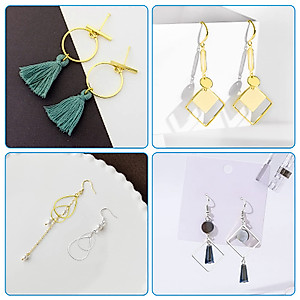 120Pcs Earring Hoop Jewelry Making 3 Shapes Earring Finding Hoop Hypoallergenic Teardrop Square Round Circle Hoop Earring Bulk Open Bezel Pendant Frame for DIY Earring Making Supplies(Gold Silver)