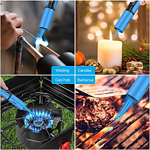 Torch Lighters 2 Pack Windproof Adjustable Jet Flame Butane Lighter, Refillable Gas Torch Lighter for Candles Grill BBQ Fireplaces Camping (Butane Not Included)
