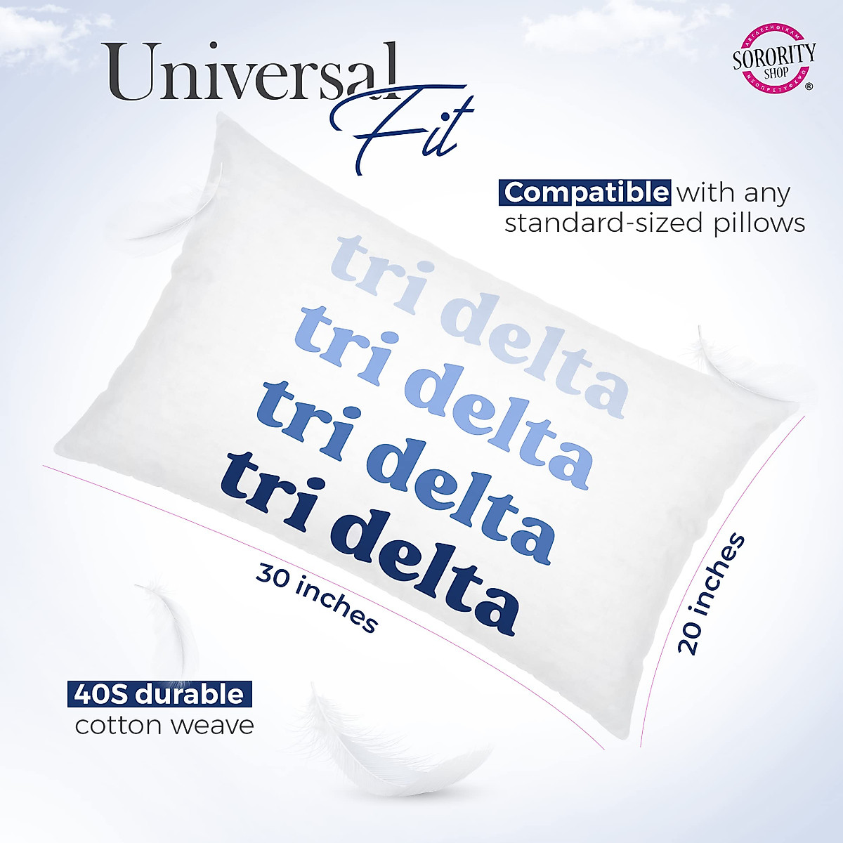 Sorority Shop Sigma Gamma Rho Pillowcase – Ombre Design, 100% Cotton Pillow Case Standard Size