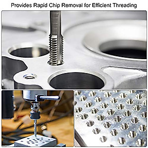 uxcell Machine Tap #8-32 UNC Thread 2B Class 3 Flutes High Speed Steel Screw Threading Tap Tapping Tool 5pcs