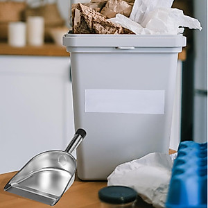 Gatuida Stainless Steel Dust Pan Metal Trash Shovel with Handle Handheld Dust Pan Wide Scooper for Indoor Outdoor Fireplace Industrial and Commercial Use