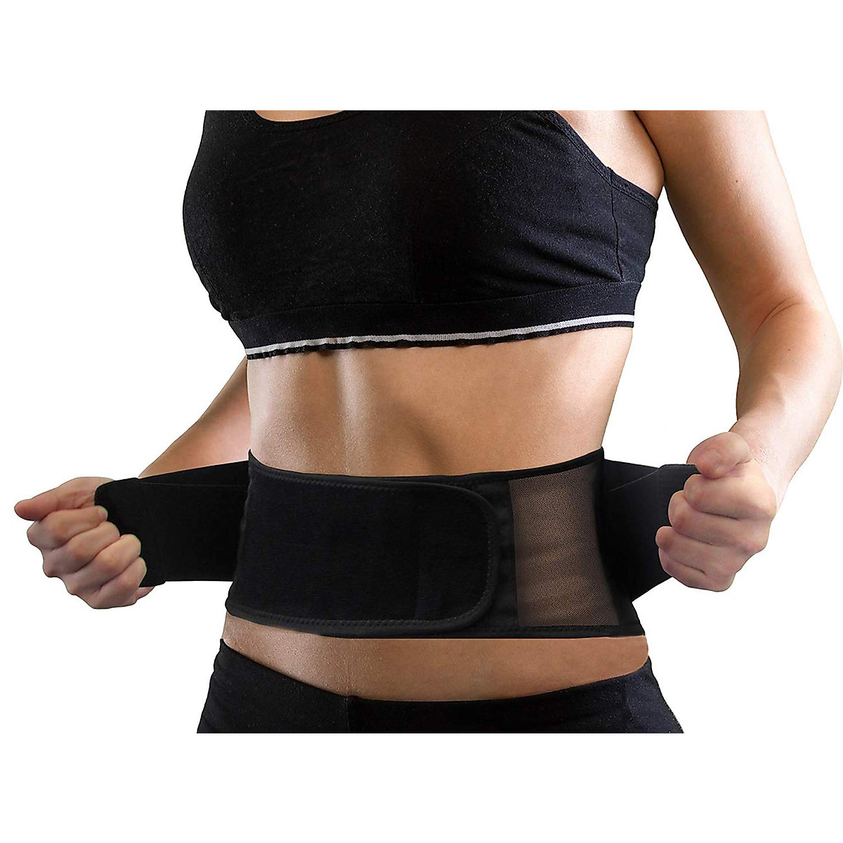 AllyFlex Sports® Lightweight Back Brace Under Clothes Breathable Honeycomb Mesh & Dual Lumbar Pads for Lower Back Pain Relief, Adjustable Straps for Optimal Lower Back Support - XL/XXL