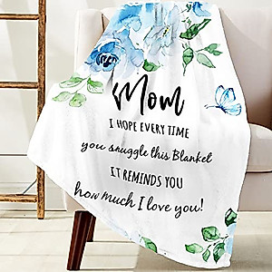 Julazy Gifts for Mom, Mom Gifts Throw Blanket 60" x 50", Birthday Gifts for Mom from Daughter, Mom, Best Mom Ever Gifts Blankets, Best Mother Gift Ideas from Daughter Son