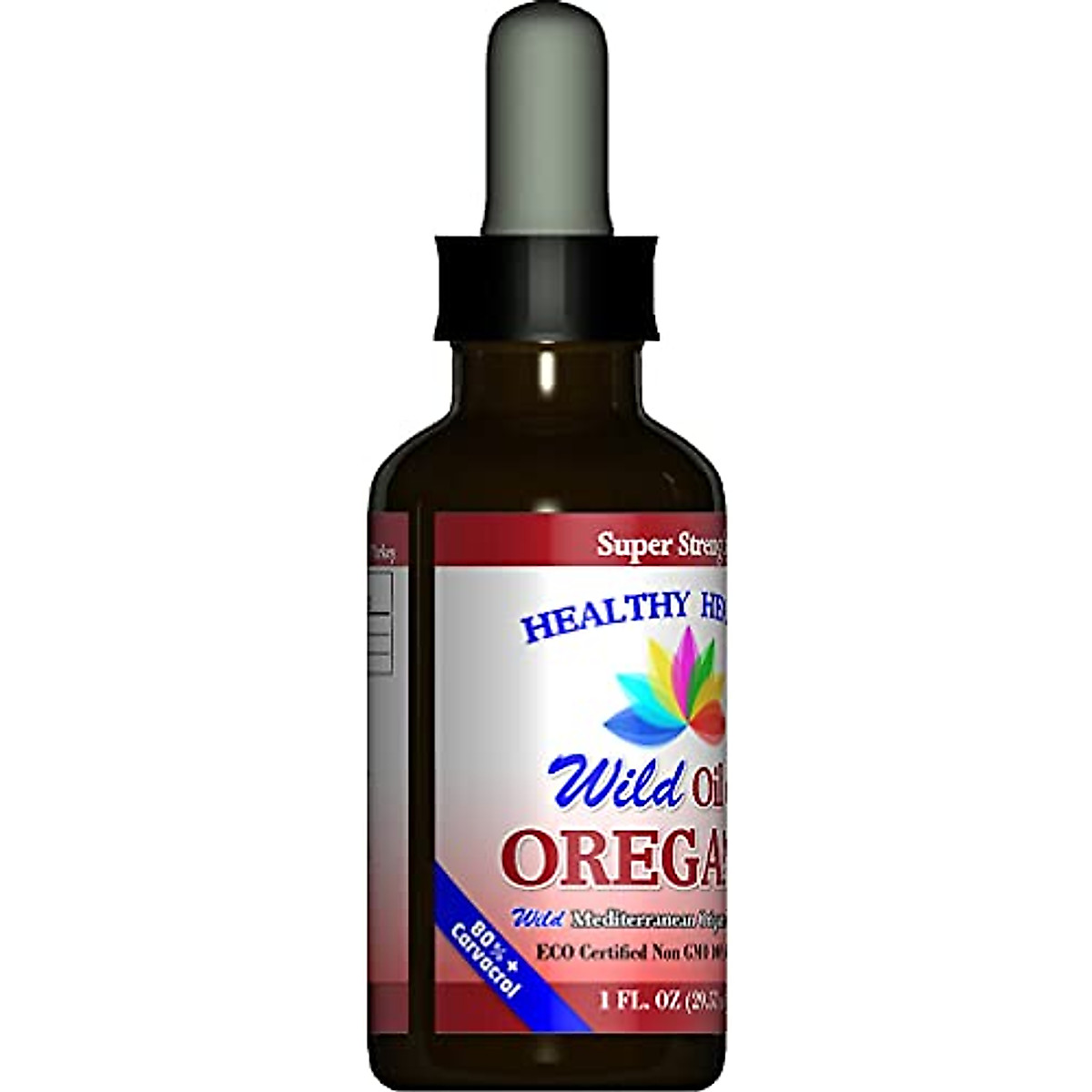Oregano Oil - Wild Mediterranean - ECO Certified Organic Super Strength 86% Carvacrol, Healthy-Health?s All Natural Food Grade Oil of Oregano, Non GMO 1 fl. Oz New Healthy Health Logo, Same Great Formula