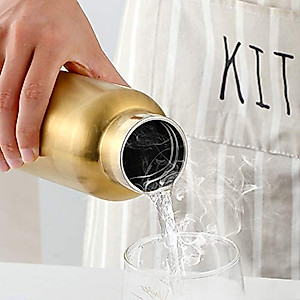 17 Oz 304 Stainless Steel Water Bottles Color Me Double Wall Vacuum Insulated Metal Water Bottle Eco Friendly Shatterproof Leak Proof Sport Water Bottles for Outdoor, Gold, Set of 1