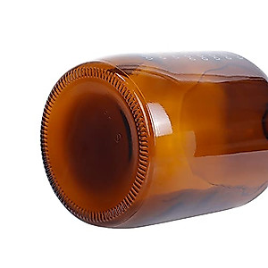 Pastein One Piece 2 Liter Amber Borosilicate Glass Graduated Round 2000ml Lab Reagent Media/Storage Bottle With GL45 Orange Screw Cap