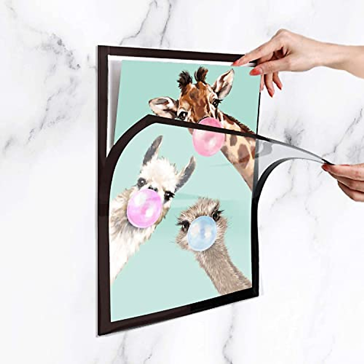 AOSGEDY 6 PACK Diamond Painting Picture Frames for 30x40cm, Diamond Art Canvas Frames 12" x 16", Self Adhesive Diamond Magnetic Art Frame, Frames for Wall Window Door Black, Inside Size 10" x 14"