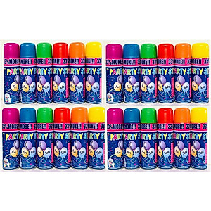 Los Angeles Superstore 24 Pack of Party String Streamers Cans - Fun Crazy Party Supply for Celebrations
