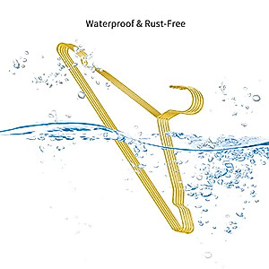 Nature Smile 20 Pack 17.7 Inch Men's Heavy Duty Metal Hangers, Space Saving Wire Hangers, Metal Clothes Hangers, Coat Hanger, Standard Suit Hangers Ideal for Everyday Use, Gold