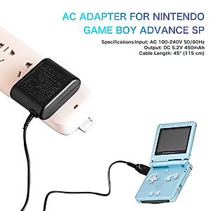 Charger for Gameboy Advance SP, AC Power Adapter Charging Cable Cord for Nintendo DS and Gameboy Advance SP (GBA SP) 5.2V 450mA