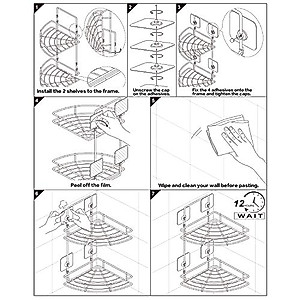 Oak Leaf Corner Shower Caddy, Shampoo Holder for Non 90° Corners, Bathroom Shower Organizer, Corner Shower Shelf, 2 Tier, Adhesive or Wall Mounted, Rustproof, Chrome Finished