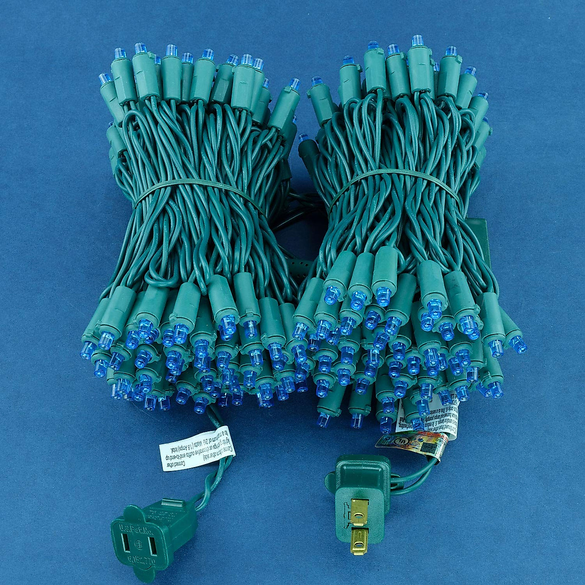 SWEET SHINE 200 Count Blue Wide Angle LED Christmas Lights, 66 ft Green Wire UL Certified Commercial Grade 5mm Holiday String Light Set (Blue)