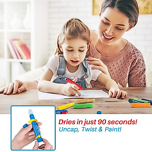 MayMoi Tempera Paint Sticks, Bright Colors Tempera Paint Sticks Quick Drying, Easy to Color and Washable Paint Crayons for Kids and Students (12 Colors)
