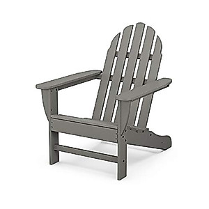 POLYWOOD NCC2280GY Nautical Arms Chaise, Slate Grey & AD4030GY Classic Outdoor Adirondack Chair, Slate Grey