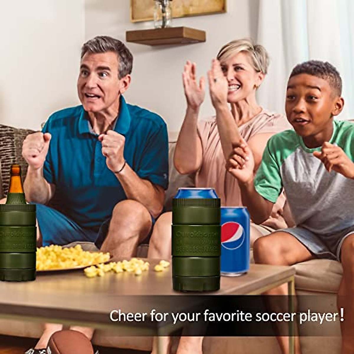 Ourokhome 5 in 1 Insulated Can Cooler, Freezer Can Coozie for 12 oz & 16 oz Cans and Bottles for Beer, Skinny Selzers, Soda and Coffee, 100% Leak Proof Tumbler with Lid, Christmas Gift, Green