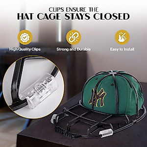 MANDARELLA HOME 3 Pack with Clips & Laundry Bag, Hat Washing Cage, Baseball Hat Washer for Washing Machine and Dishwasher, Baseball Cap Washer, Hat Washer Cage Fits Adult Teen & Kid Hats