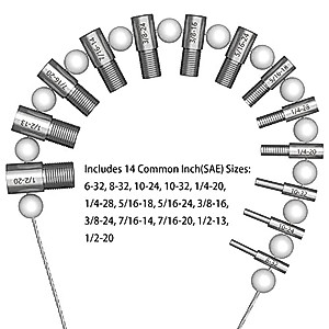 Nut and Bolt Thread Checker (Inch & Metric) - 26 Male/Female Thread Identifier Gauges - 14 Inch & 12 Metric Sizes