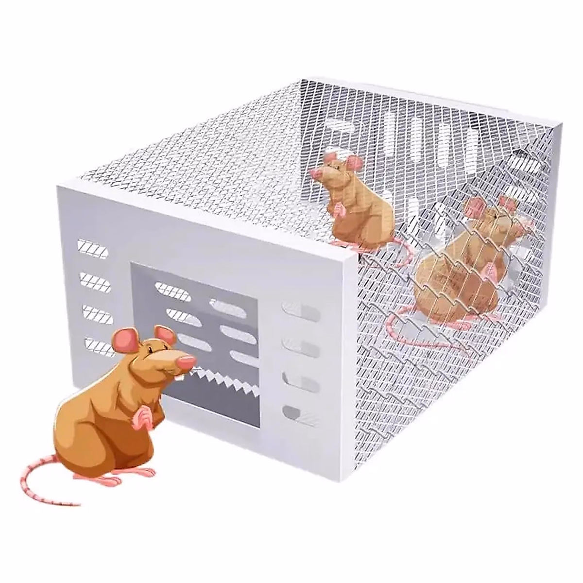 Rat Trap,Mouse Trap,trampas para ratas y ratonesm,Stainless Steel Mousetrap Automatic Continuous Cycle Mouse Trap Household Rat Catching Artifact Mousetrap (J)