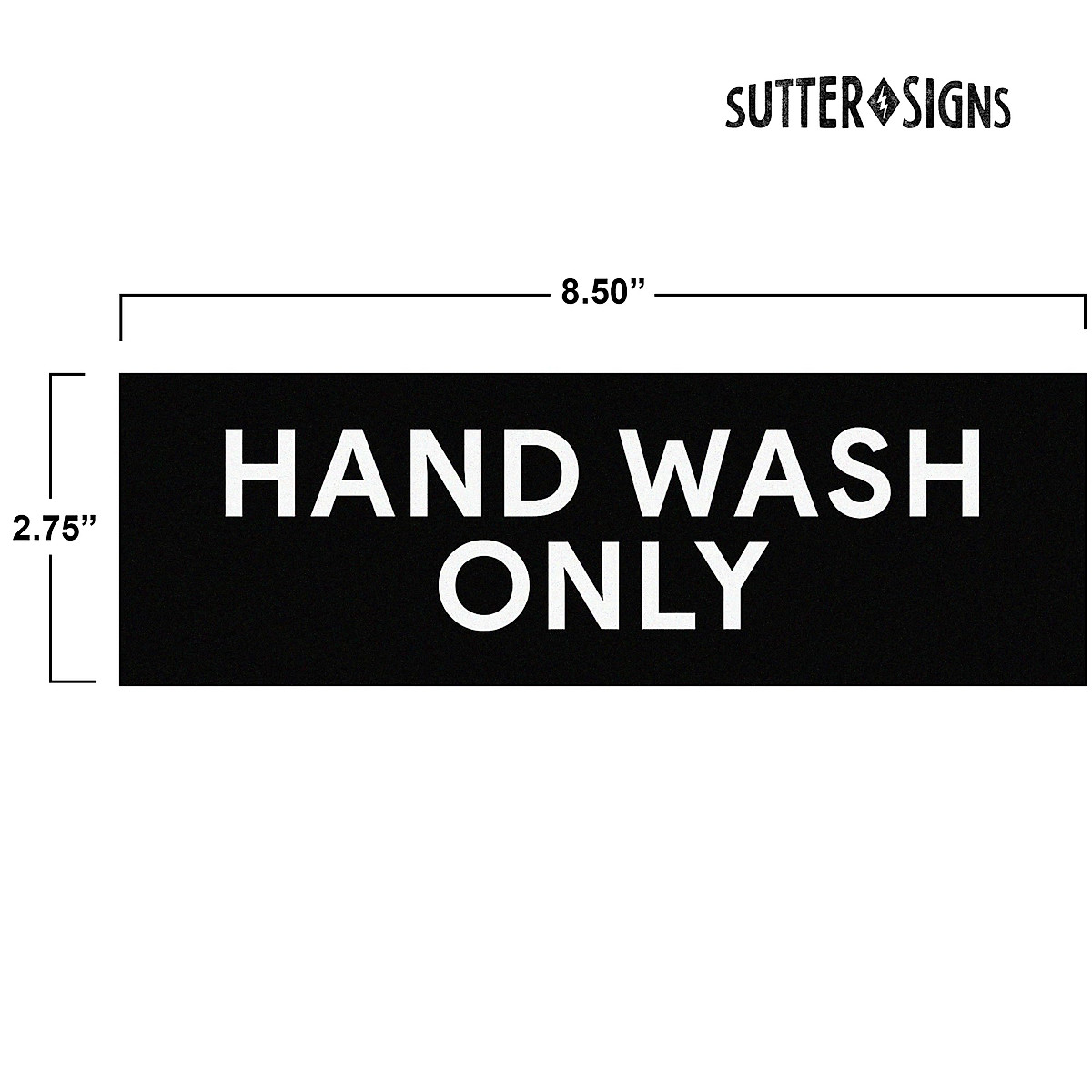 Hand Wash Only Sticker Signs | Workplace Hygiene Reminder for Restaurants, Commercial Kitchens, Hospitals, Clinics, and Medical Facilities (Pack of 2)