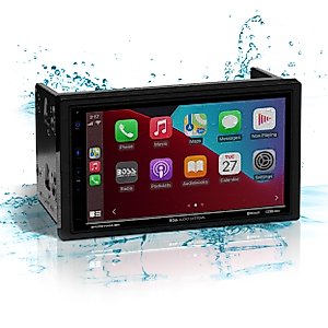 BOSS Audio Systems BVCP9700A-MR Marine Boat Stereo Sound System - Apple CarPlay, Android Auto, 7 Inch Double Din Touchscreen, Bluetooth Audio and Calling Head Unit, Radio Receiver, No CD Player