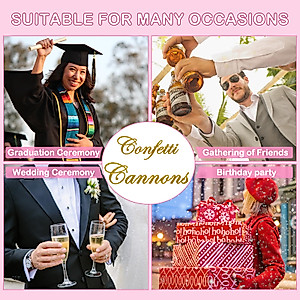 Meng's Grocery Natural Dried Flower Petal Confetti Cannon, 4pcs Rose Petals Party Supplies Confetti Poppers, Biodegradable Petals Confetti Cannon for Wedding, Birthday, Graduation