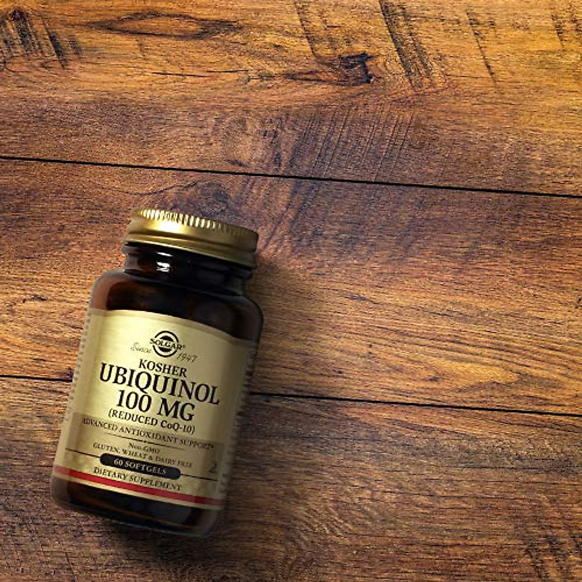 Solgar Kosher Ubiquinol 100mg, 60 Softgels - Advanced Antioxidant Support - Heart Health - Reduced Coenzyme Q10 (CoQ-10) - Non-GMO, Gluten Free, Dairy Free, Kosher - 60 Servings