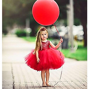 Toddler Baby Girl Valentine's Day Outfit Heart Sequins Backless Tutu Dress Little Valentine Princess Dress (Red, 2-3Y)