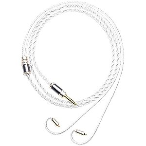 FSIjiangyi IPX Cable IEM OFC Silver IPX Extension Cable IPX in Ear Cable IPX Cable 3.5mm for UE UE6Pro UE11Pro UE Live UE18 UE18+Por Replacement Cable (L-3.5mm Plug)