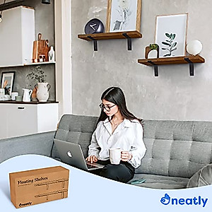 Plastic Storage Bins With Lids + Floating Shelves Wall Shelves - Storage Containers For Organizing, Stackable Storage Bins With Wheels + Set of 2 Wall Shelves for Bedroom, Wood Shelves