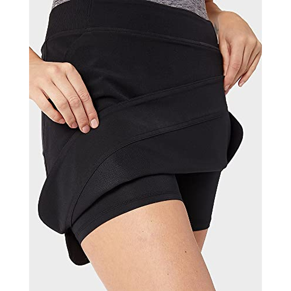 32 Degrees Cool Women's Stretch Woven Skort | Slip-On | Elastic Waistband | Office | Tennis | Golf, Black, XX-Large