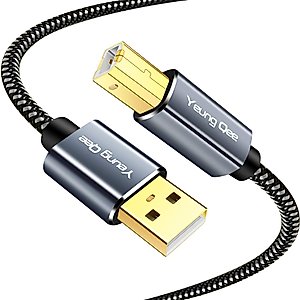 Printer Cable 5 ft,USB Printer Cable High Speed USB 2.0 A Male to Type B Male Printer Scanner Cable Cord Compatible with HP, Canon, Epson, Dell, Brother, Xerox, Samsung etc (5FT/1.5M)