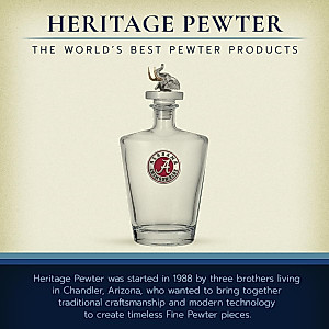 Heritage Pewter Alabama Royal Container with 3D Stopper | 30 OZ Container | Expertly Crafted Pewter Glass