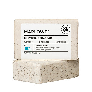 MARLOWE. No. 102 Men's Body Scrub Soap 7 oz | Best Exfoliating Bar for Men | Made with Natural Ingredients | Green Tea Extract | Amazing Scent