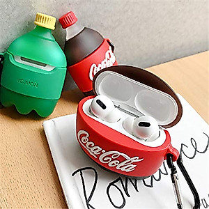 Oqplog for AirPod Pro 2019/Pro 2 Gen 2022 Case Cartoon for AirPods Pro Air Pods Pro Cases Cover Fancy Pretty Trendy Funny Design Fun 3D Cute Unique Soft Silicone for Girls Boys Teen Kids（3D Red Drink）