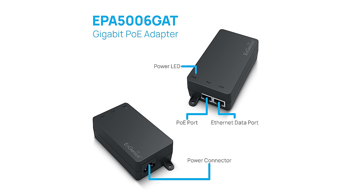 EnGenius Gigabit Power Over Ethernet PoE+ Injector | 30W | 802.3af/at ...