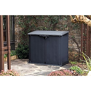 Keter 249319 Store it Out Nova Outdoor Garden Storage Shed, 32 x 71.5 x 113.5 cm, Dark Grey with Light Grey Lid
