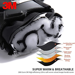 Venustas Heated Gloves for Men and Women, Rechargeable Heated Gloves and Winter Gloves ski Gloves Heat up to 7 Hours