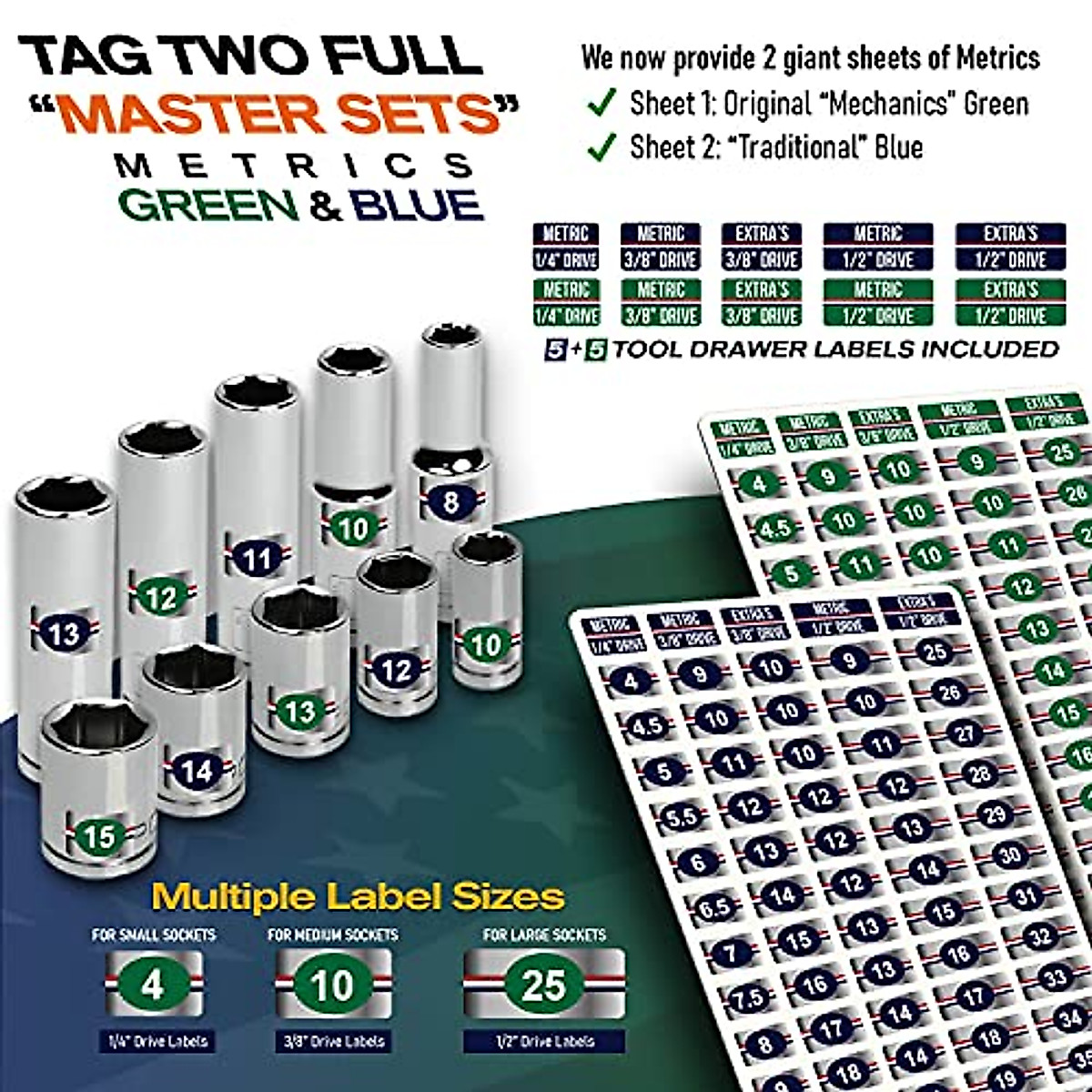 NEW! Ultimate Chrome Socket Label Set