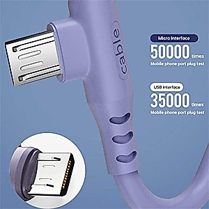 BGNTBUK Charger 10ft USB Cable Right Angle 90° Elbow Liquid Micro USB 3A Fast Charging Cable Lighting Cable
