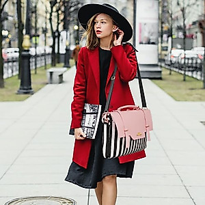 MATEIN Laptop Bag for Women, 17 inch Cute Computer Briefcase Laptop Carrying Case, Lightweight Messenger Sleeves Shoulder Work Tote Bag with Bow & RFID Pocket Gifts for College Office Business, Pink