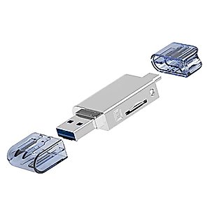 ChenYang Nano Memory Card & TF Micro SD Card to USB C & USB 2.0 Card Reader Adapter Plug & Play